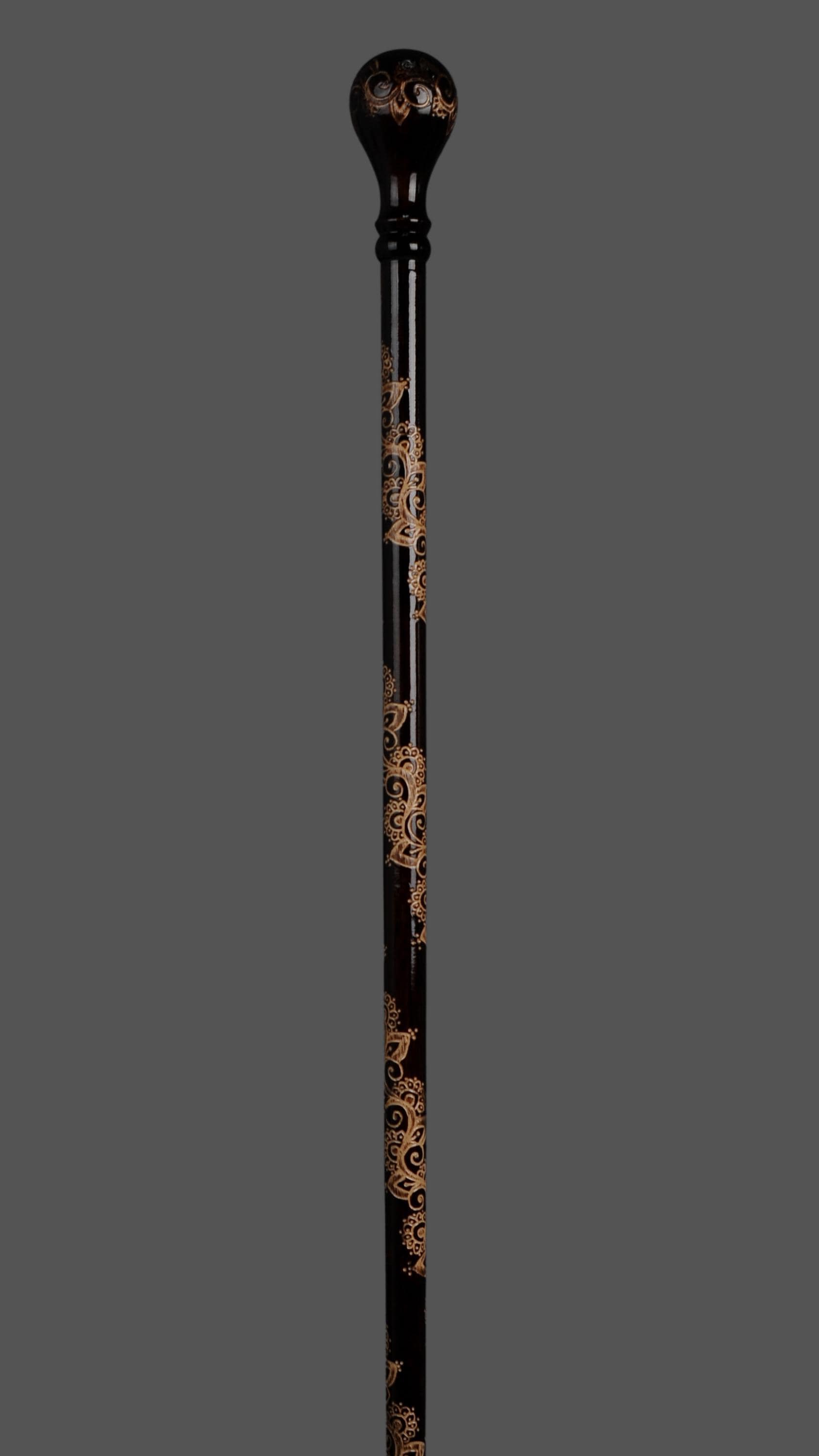Royal Ebony Handcrafted Cane – Elegant Wooden Walking Stick With ...