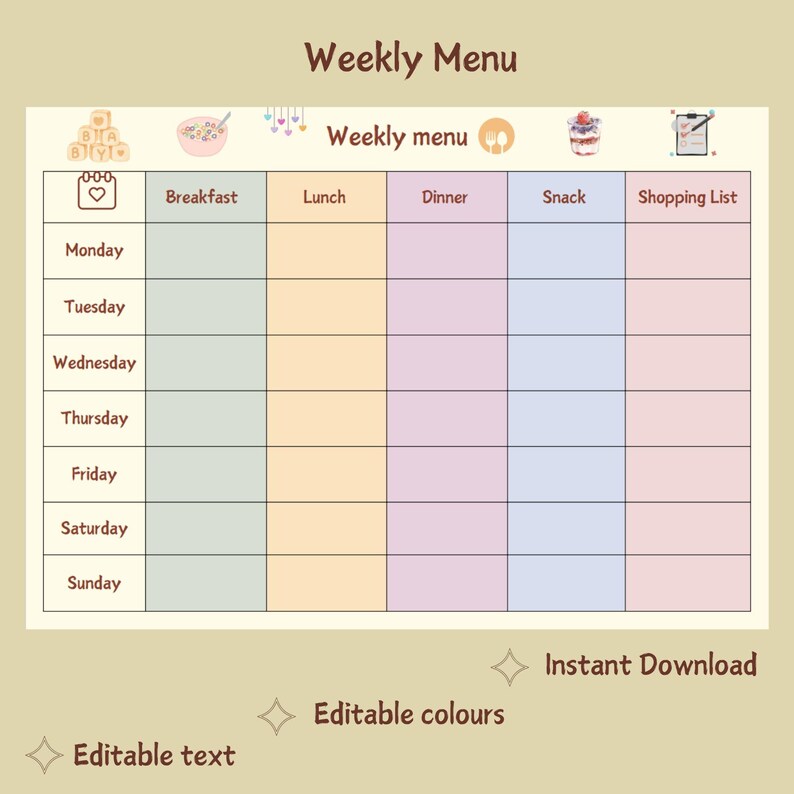100 First Foods Weaning Planner Baby Food Printable Tracker Weaning ...