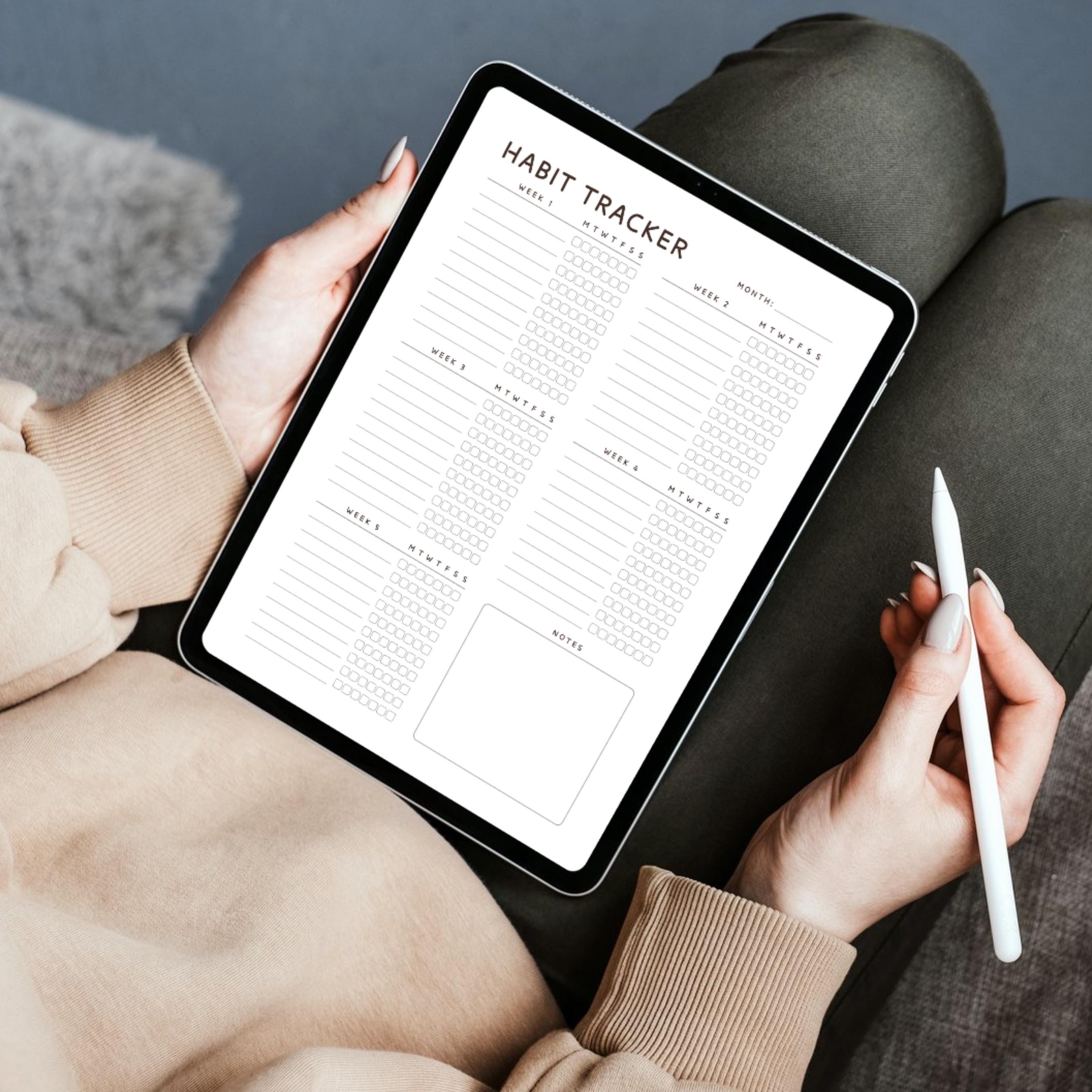 Monthly Habit Tracker Printable | A4 A5 Letter Half Size PDF - Etsy