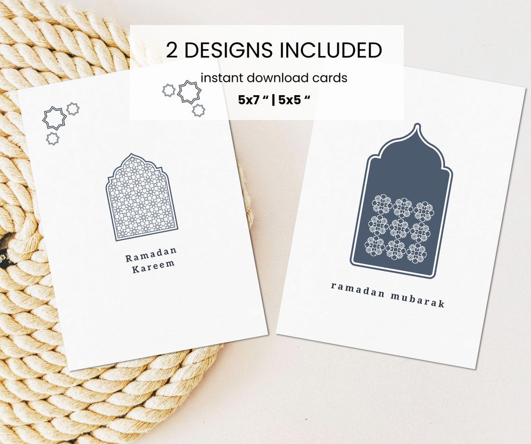 Ramadan Mubarak Card - Minimalist Islamic Greeting Card, Printable Gift ...