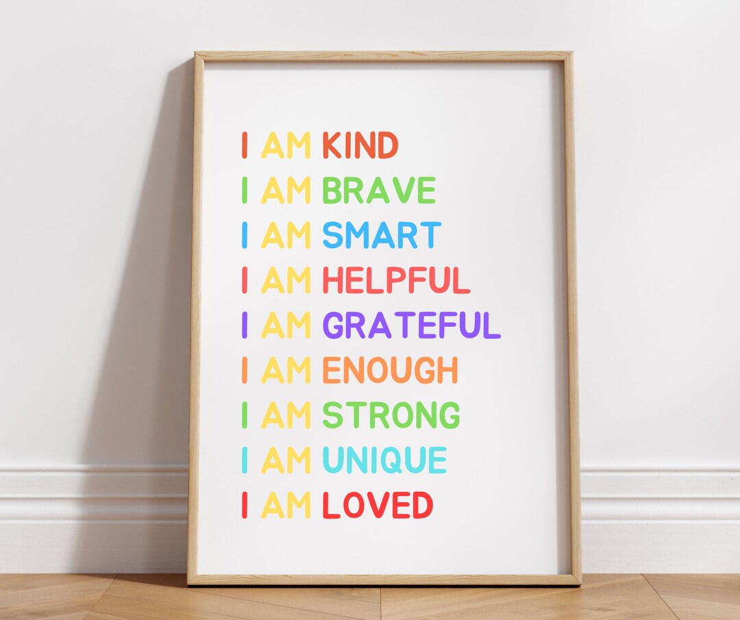 Classroom Posters: Rainbow Affirmations for Kids, I Am Affirmations for ...