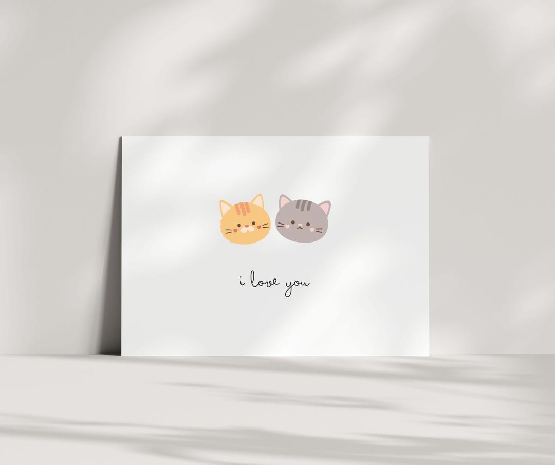 Simple Love Card Printable Valentine's Day Card Minimalist Design for ...