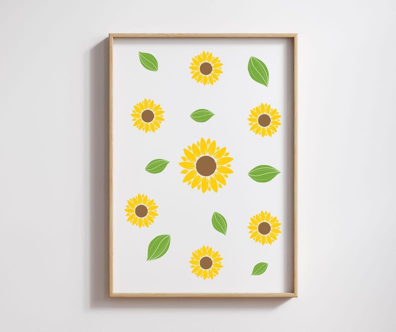 Sunflower Nursery Wall Art | Printable Flower Art for Kids' Rooms ...