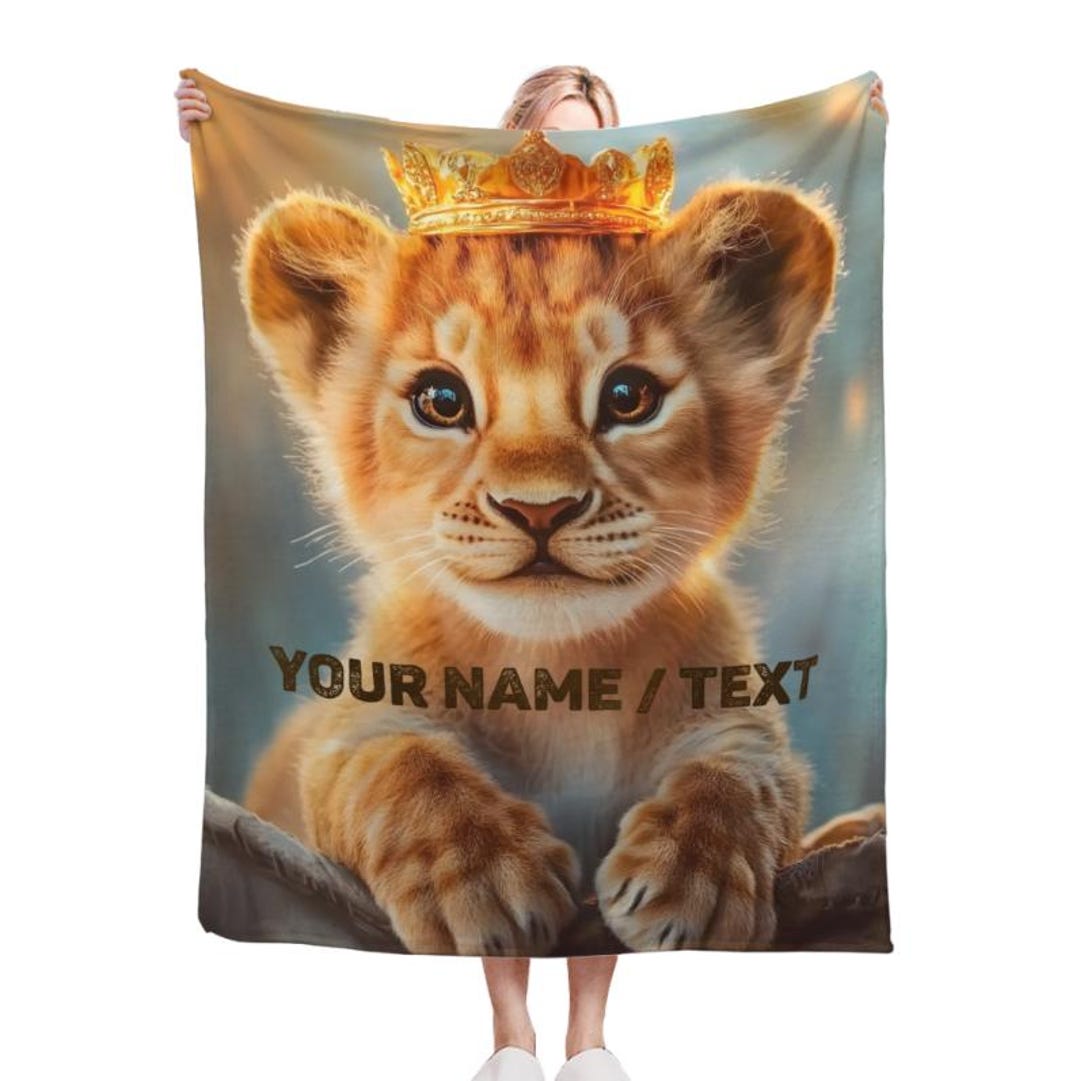 Mighty Simba Cub Name Blanket Customisable Baby Lion King Inspired ...