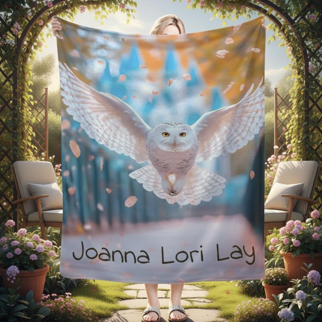 Personalized Hedwig Owl Blanket: Magical Bird Forest Fleece Throw - Etsy