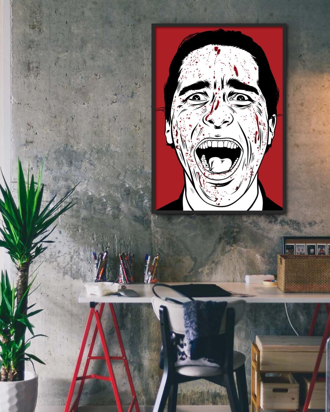 Patrick Bateman Poster — American Psycho Art Print | Blood-splattered ...