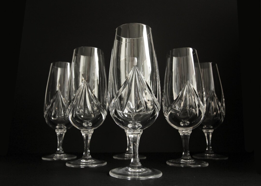 11 Nachtmann Crystal Beer Glasses – Vintage Mark Aurel Gina German Cut ...