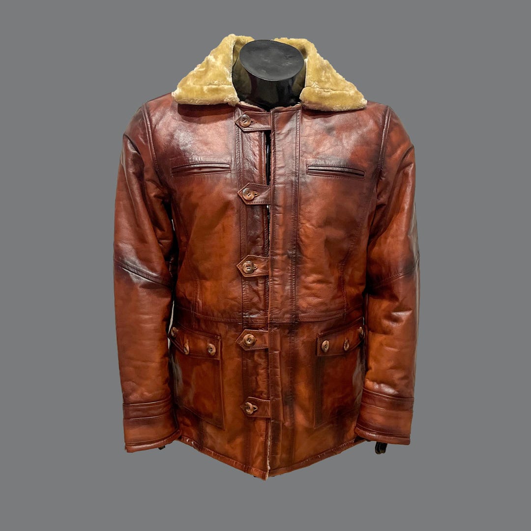 BANE Fur Coat – Dark Knight Shearling Sheepskin Long Trench Coat - Etsy