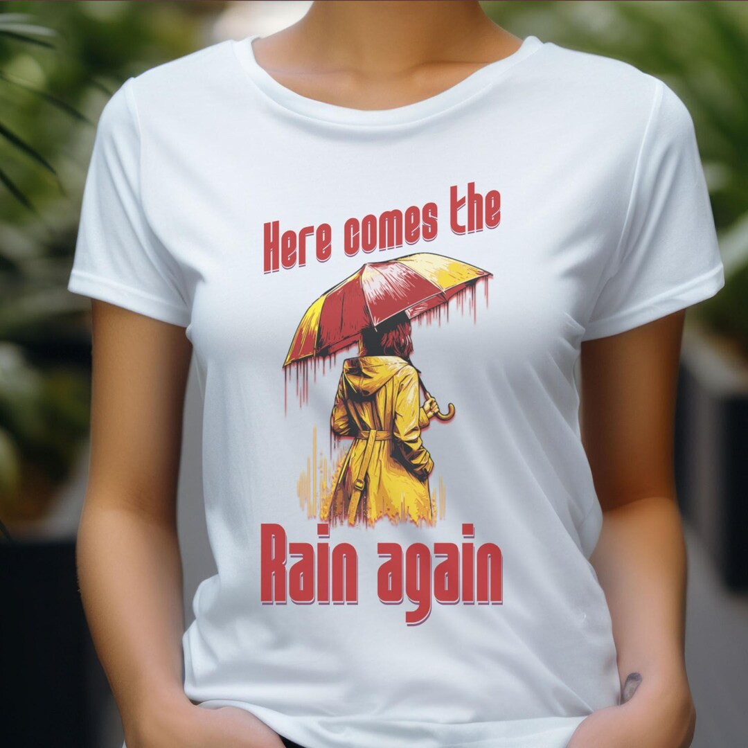 Walking in the Rain T Shirt, Rain Lover Tee, Retro Arty Rain Shirt Rain ...
