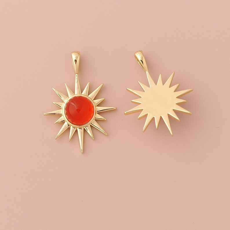 18K Gold Sun Charms,minimalist Charms Pendants,sun Charm for DIY ...