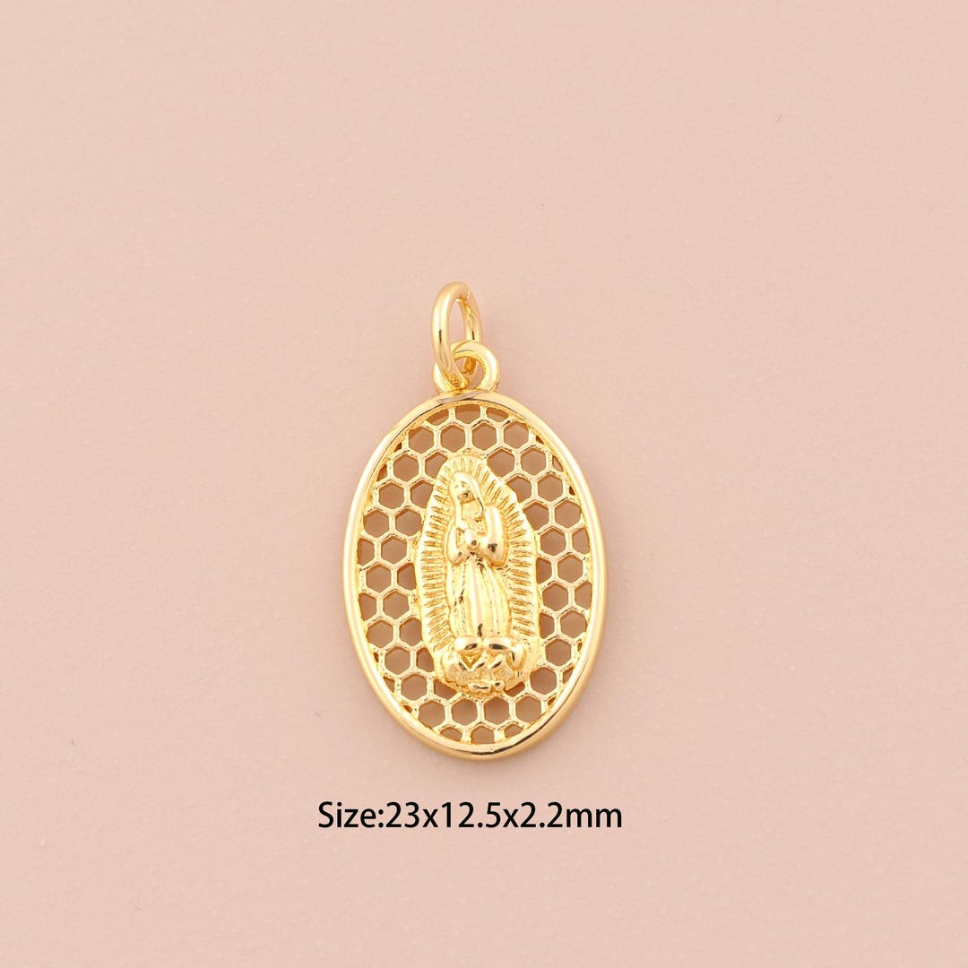 18K Gold Virgin Mary Charms,religion Charms Pendants,catholic Charm for ...