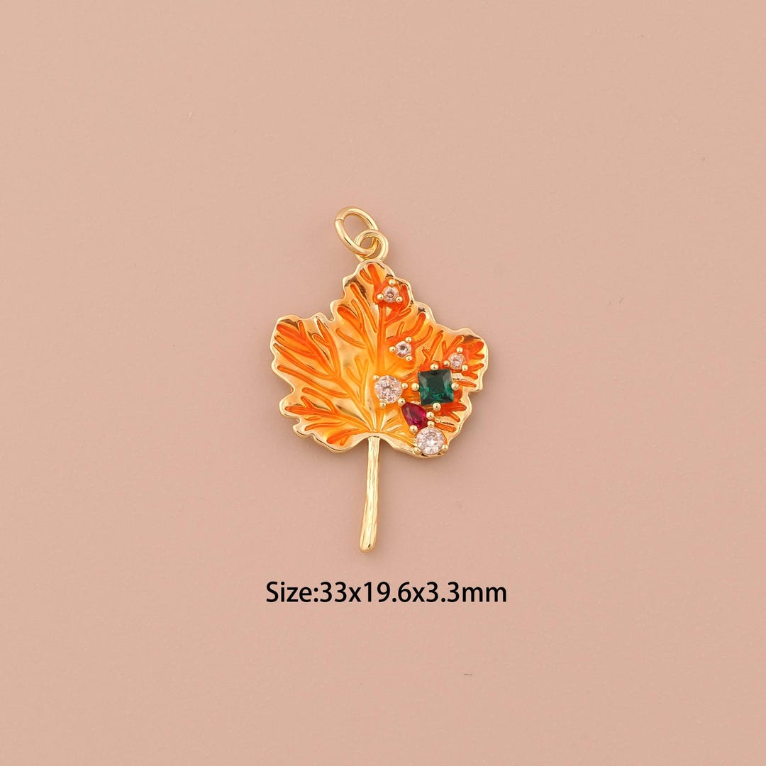 18K Gold Maple Leaf Charms,minimalist Charms Pendants,maple Leaf Charm ...