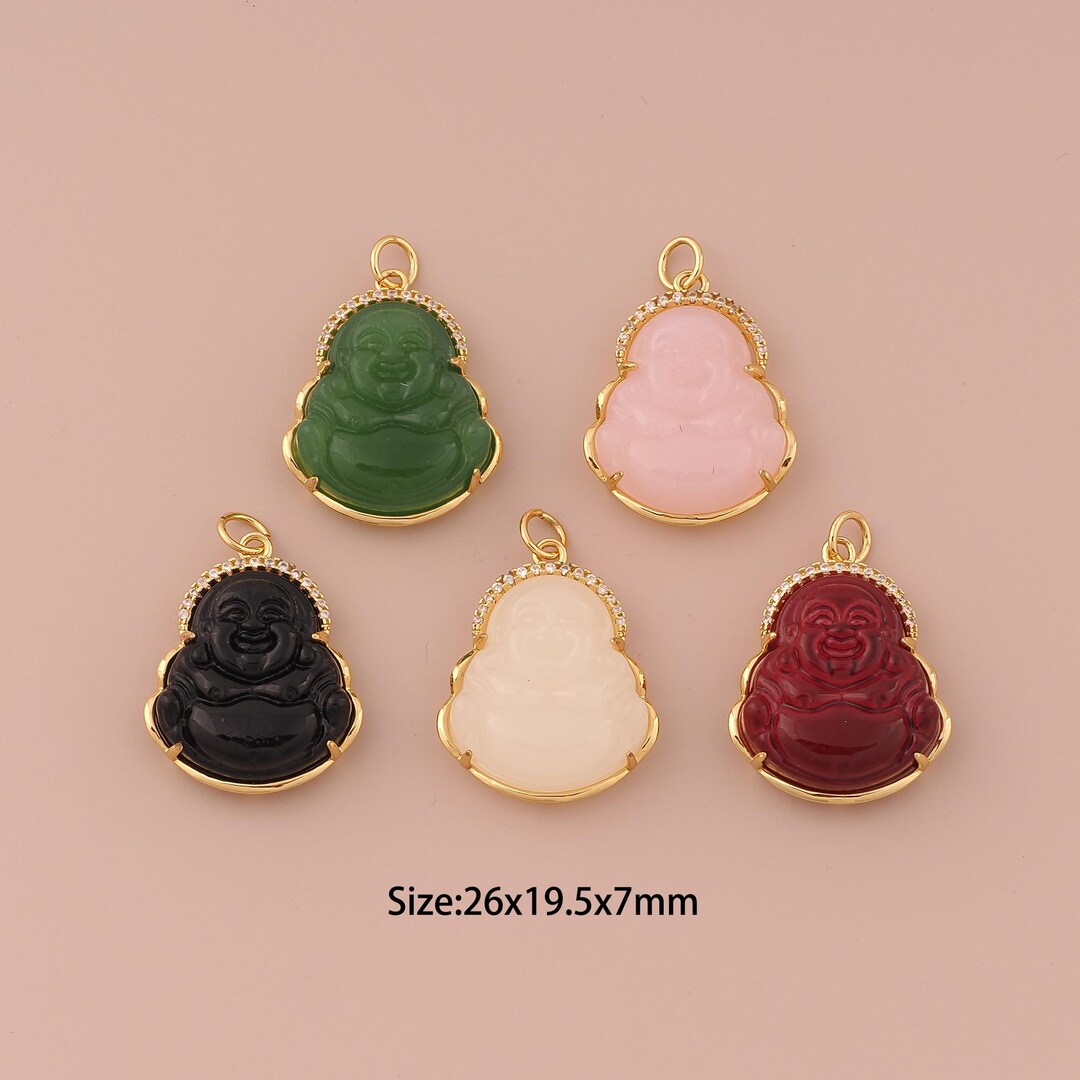 18K Gold Buddha Charms,cz Pave Religious Charms Pendants,buddhist Charm ...