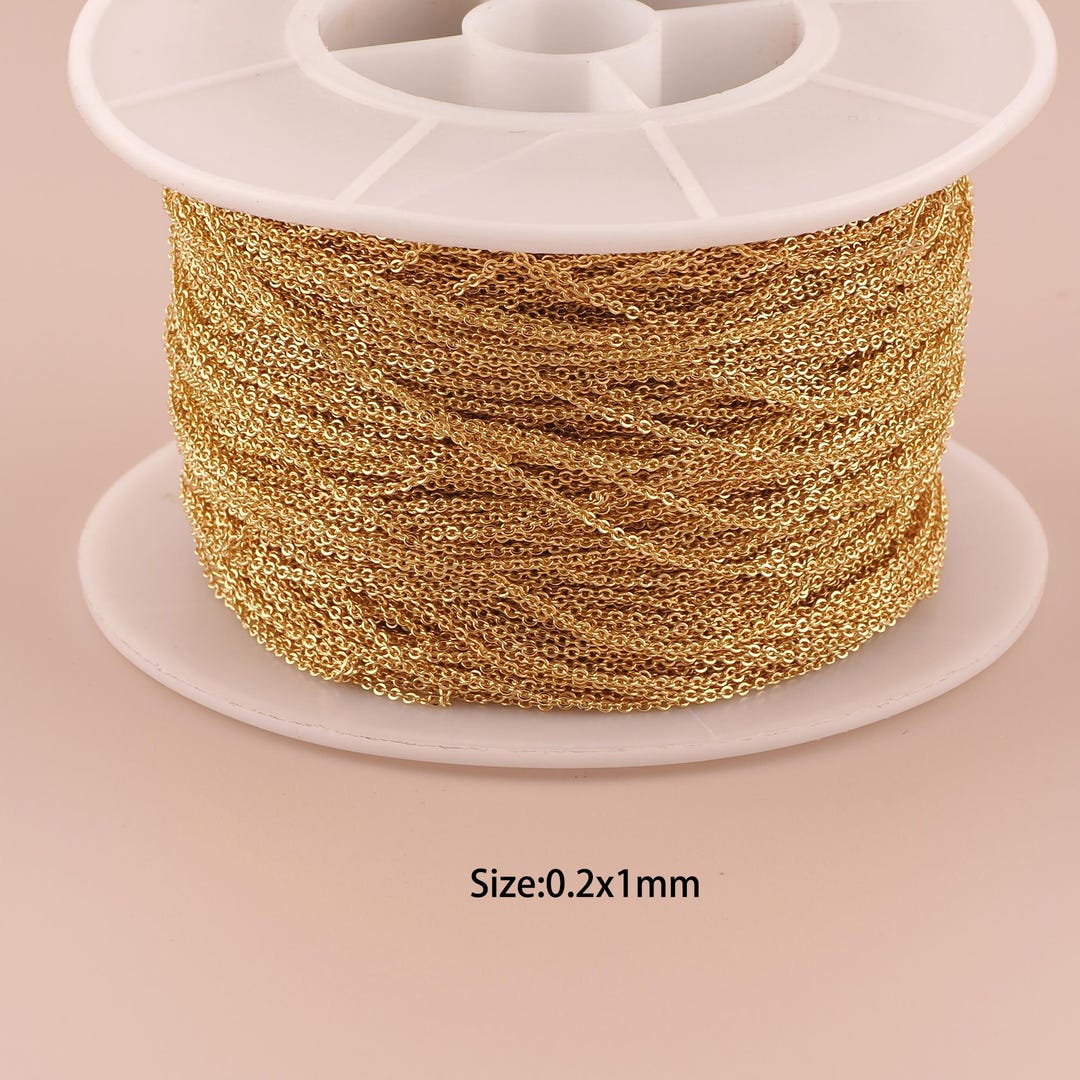 3.28 Feet 18K Gold Chain | Cable Necklace Chain | Jewelry Supplies ...