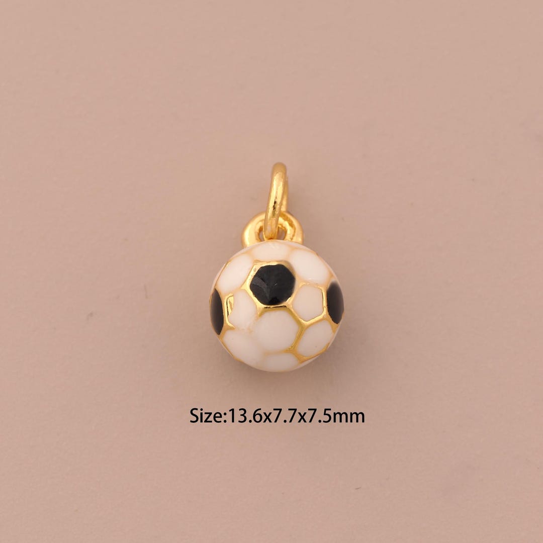 18K Gold Football Charms,enamel Ball Charms Pendants,football Charm for ...