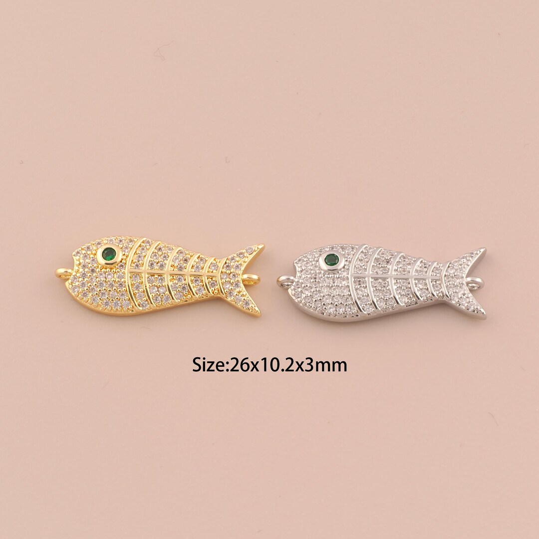 Gold Fish Connector,18k Gold Tropical Fish Connector,fish Connector DIY ...