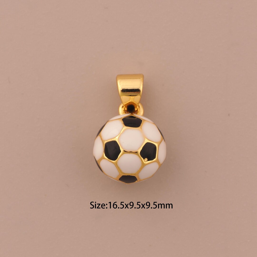 18K Gold Football Charms,enamel Ball Charms Pendants,football Charm for ...