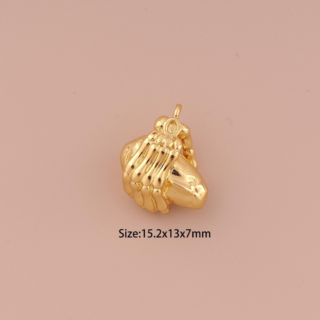18K Gold Hand Charms,minimalist Charms Pendants,hand Charm for DIY ...