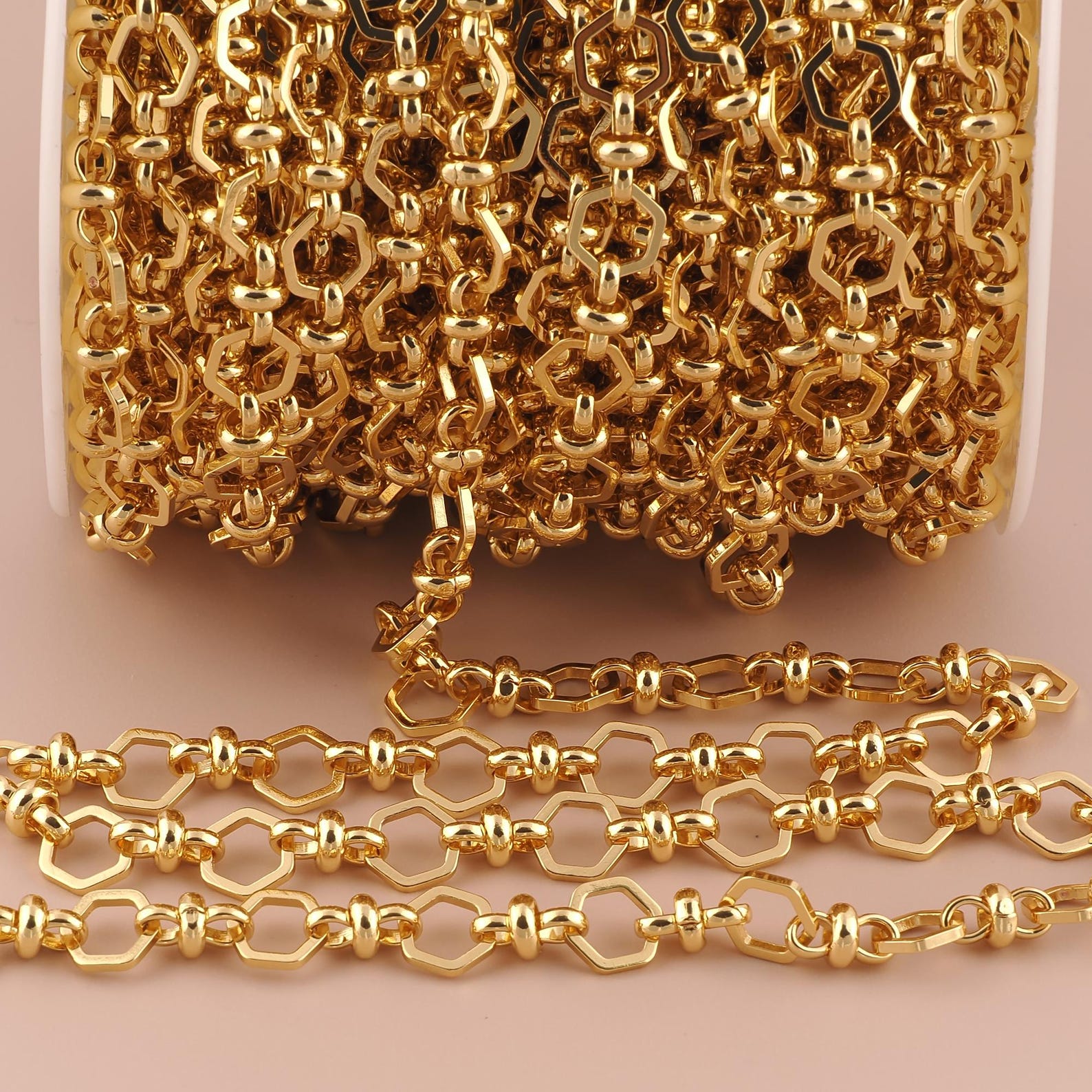 3.28 Feet 18K Gold Hexagonal Chain,special Chain,semi-finished Chain ...