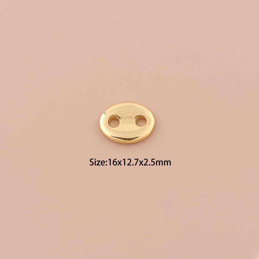 18K Gold Pig Nose Spacer Bead,minimalist Bead,flat Bead for DIY Jewelry ...