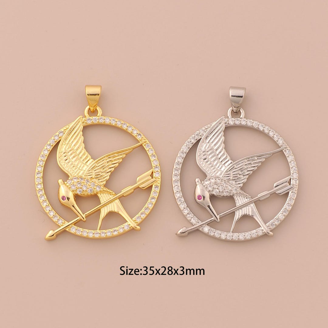18K Gold Hunger Games Charms,cz Pave Hunger Games Charms Pendants ...