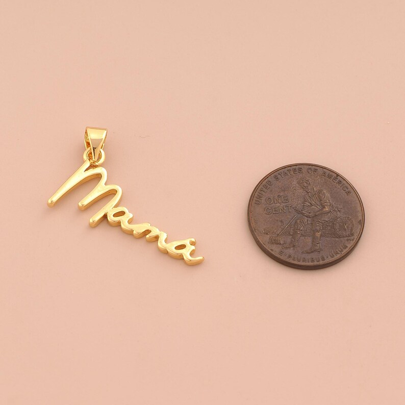 18K Gold MAMA Charms,letter Charms Pendants,mama Charm for DIY Jewelry ...