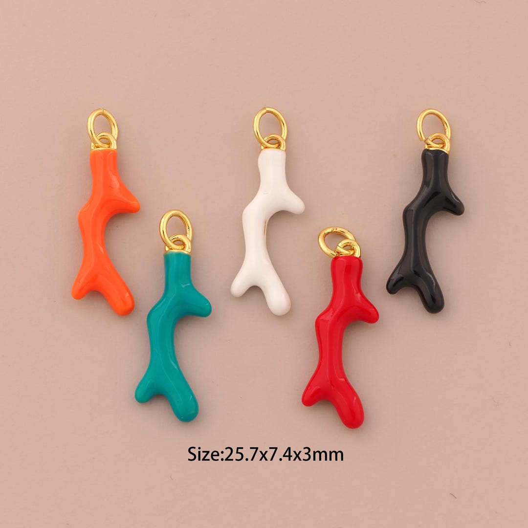 18K Gold Antler Charms,enamel Antler Charms Pendants,antler Charm for ...