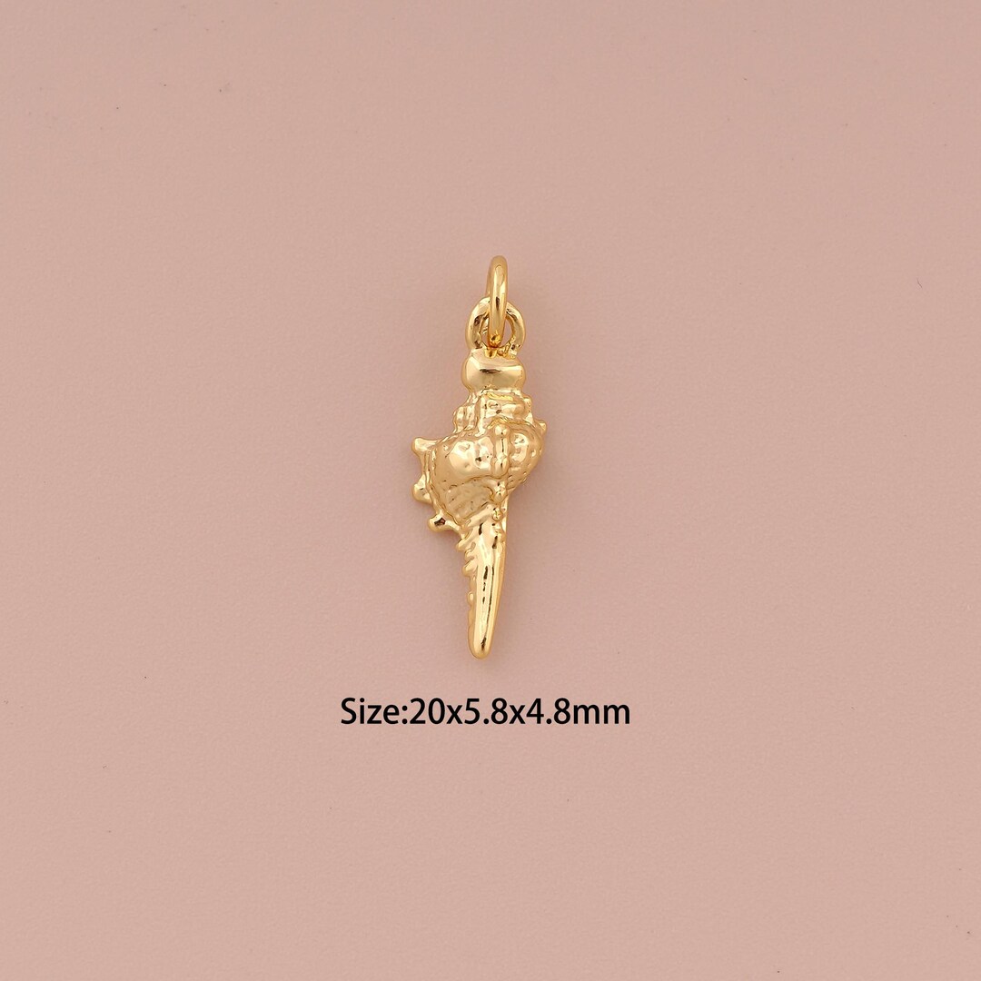 18K Gold Conch Charms,minimalist Charms Pendants,conch Charm for DIY ...