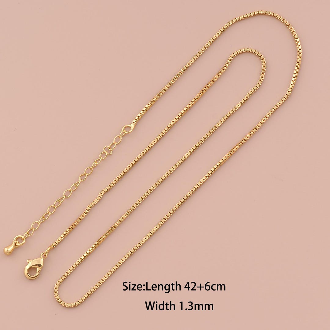 18K Gold Box Necklace,chain Necklace,fashion Necklace,gift for Her - Etsy