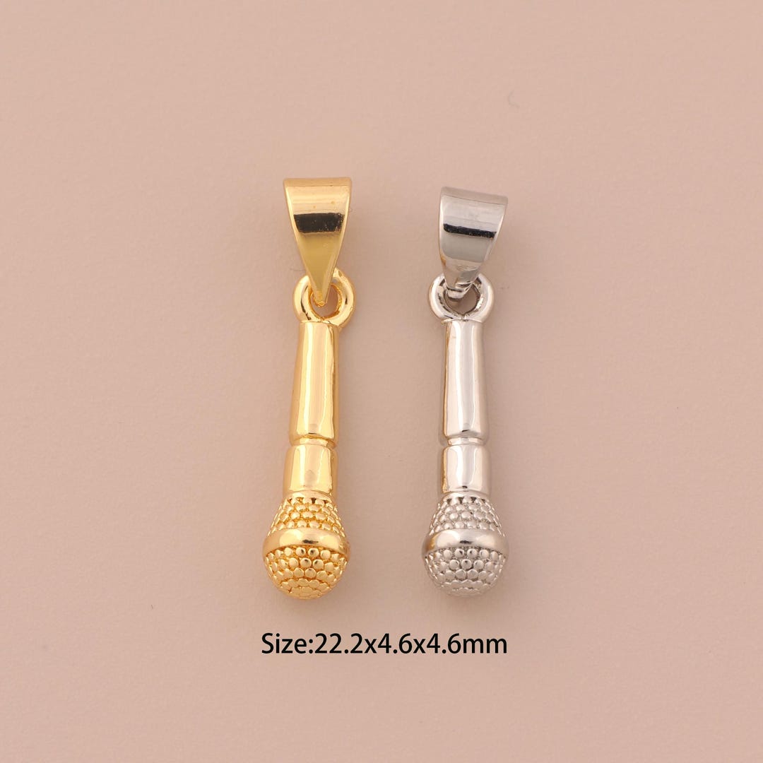 18K Gold Microphone Charms,microphone Charms Pendants,microphone Charm ...