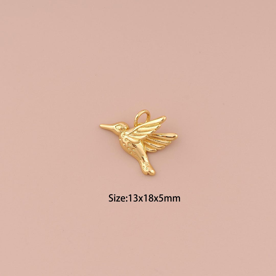 18K Gold Bird Charms,minimalist Charms Pendants,bird Charm for DIY ...