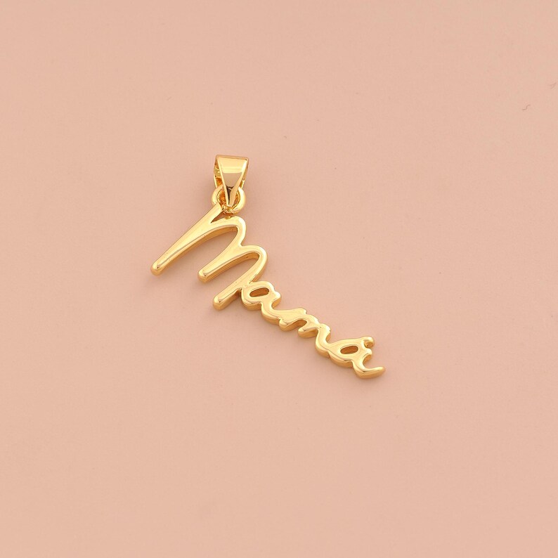 18K Gold MAMA Charms,letter Charms Pendants,mama Charm for DIY Jewelry ...