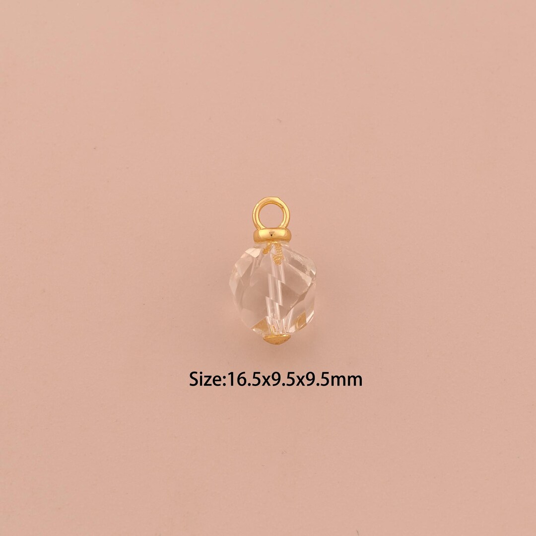 18K Gold Energy Stone Charms,natural Stone Charms Pendants,white ...