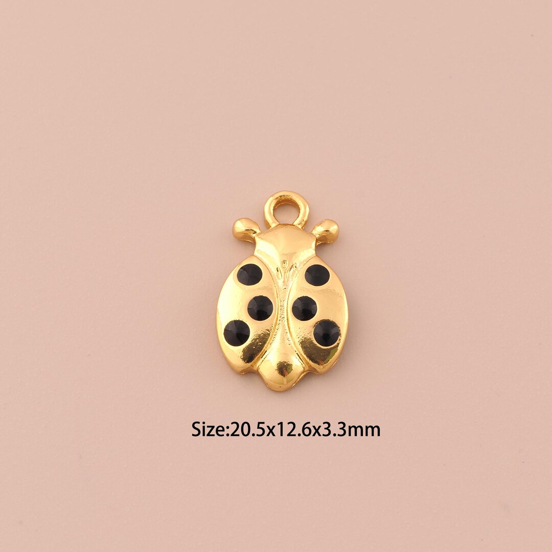 18K Gold Ladybug Charms,insect Charms Pendants,ladybug Charm for DIY ...