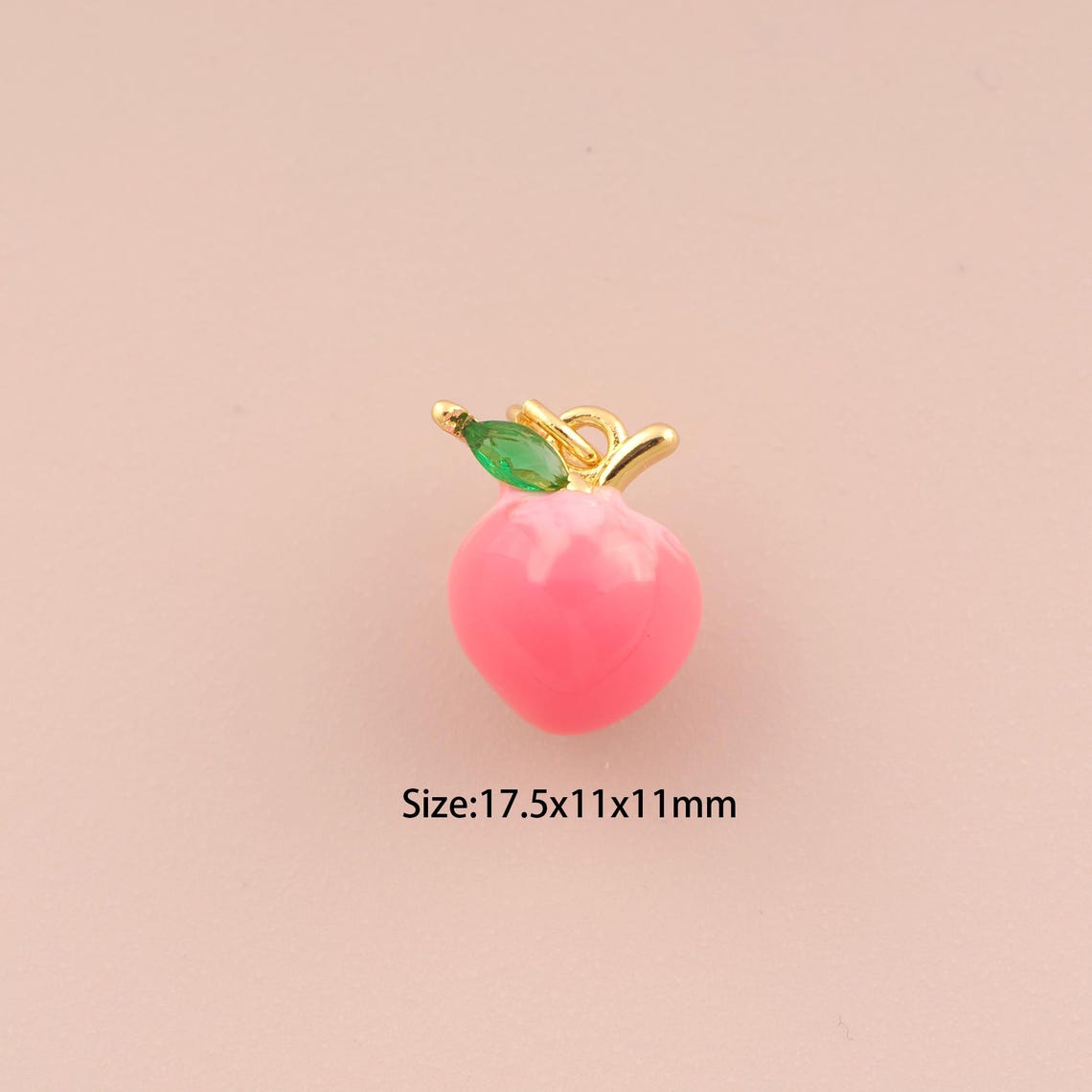 18K Gold Peach Pendant,enamel Fruit Charm,peach Charm, DIY Jewelry ...
