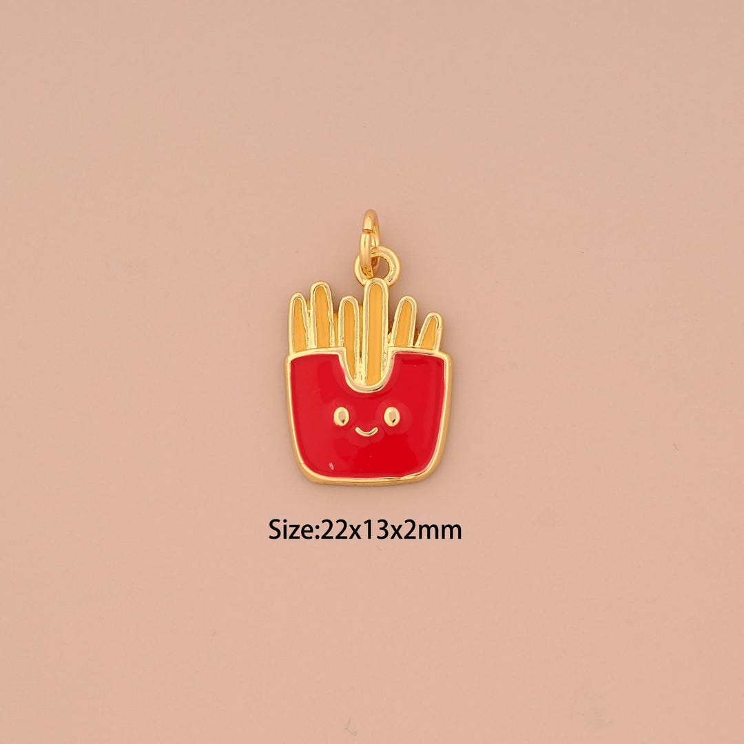 18K Gold French Fries Charms,enamel Gourmet Charms Pendants,french ...