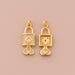18K Gold Key Charms,cz Pave Lock Charms Pendants,lock Charm for DIY ...