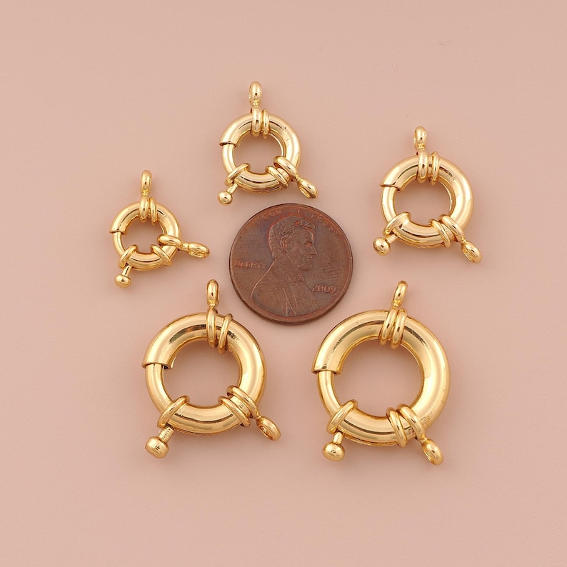 18K Gold Sailor Clasp,round Clasp,sailor Clasp for DIY Jewelry Making ...