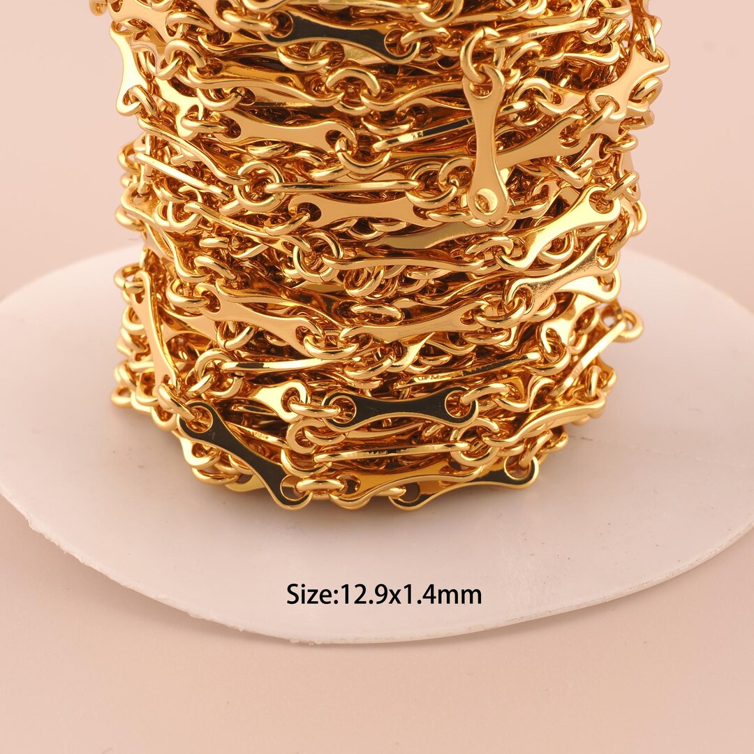 3.28 Feet 18K Gold Stick Chain,special Chain,semi-finished Chain for ...
