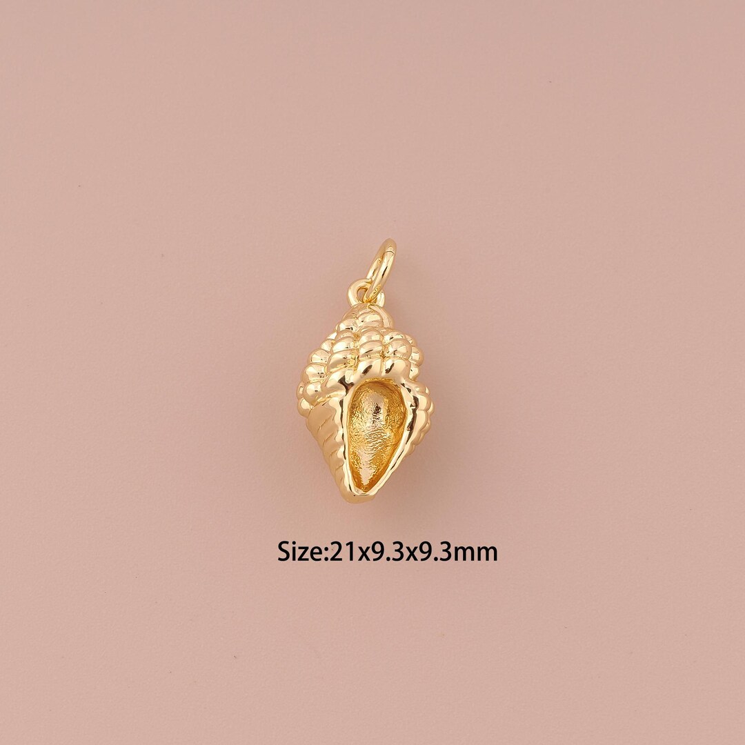 18K Gold Conch Charms,minimalist Charms Pendants,conch Charm for DIY ...