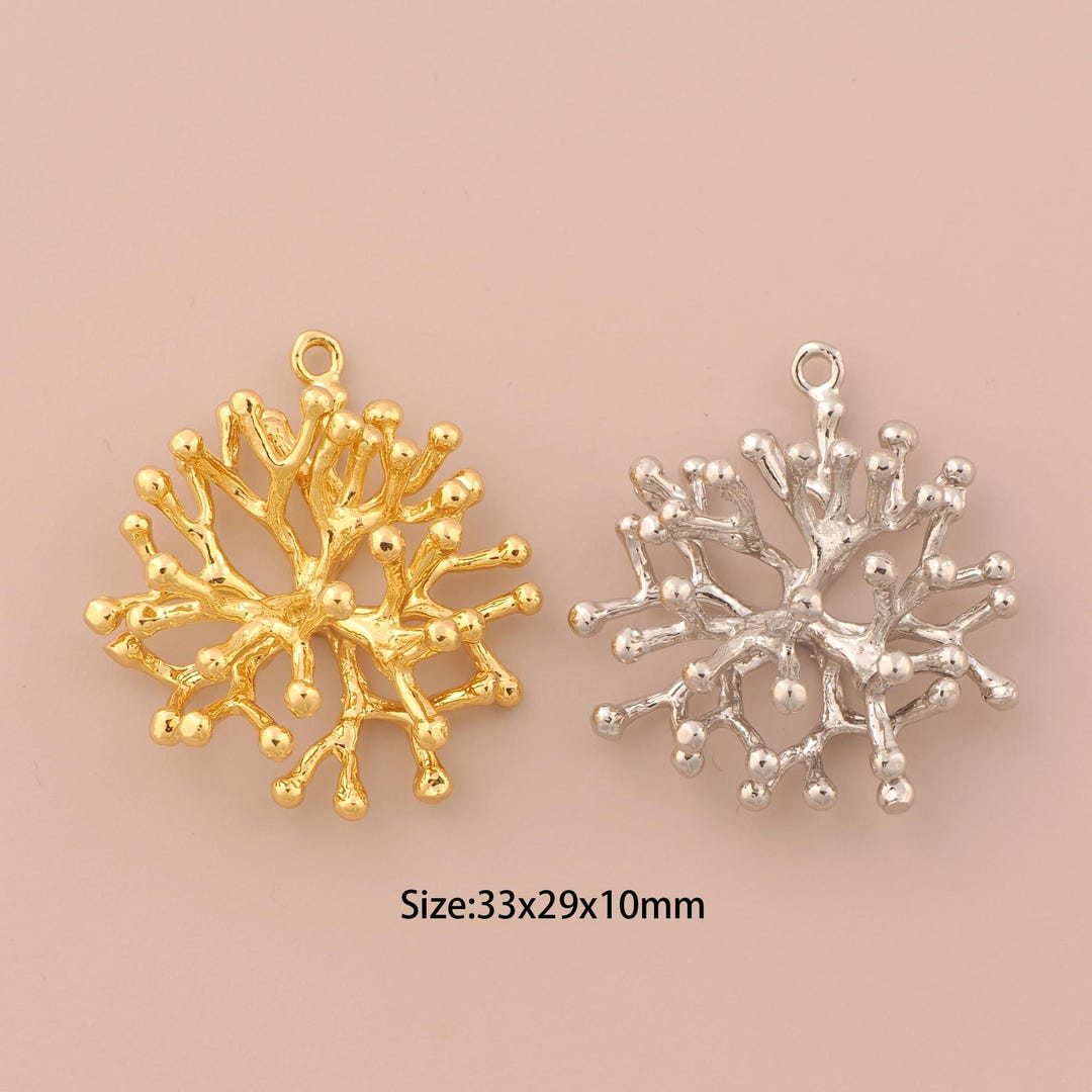 18K Gold Coral Charms,coral Charms Pendants,coral Charm for DIY Jewelry ...