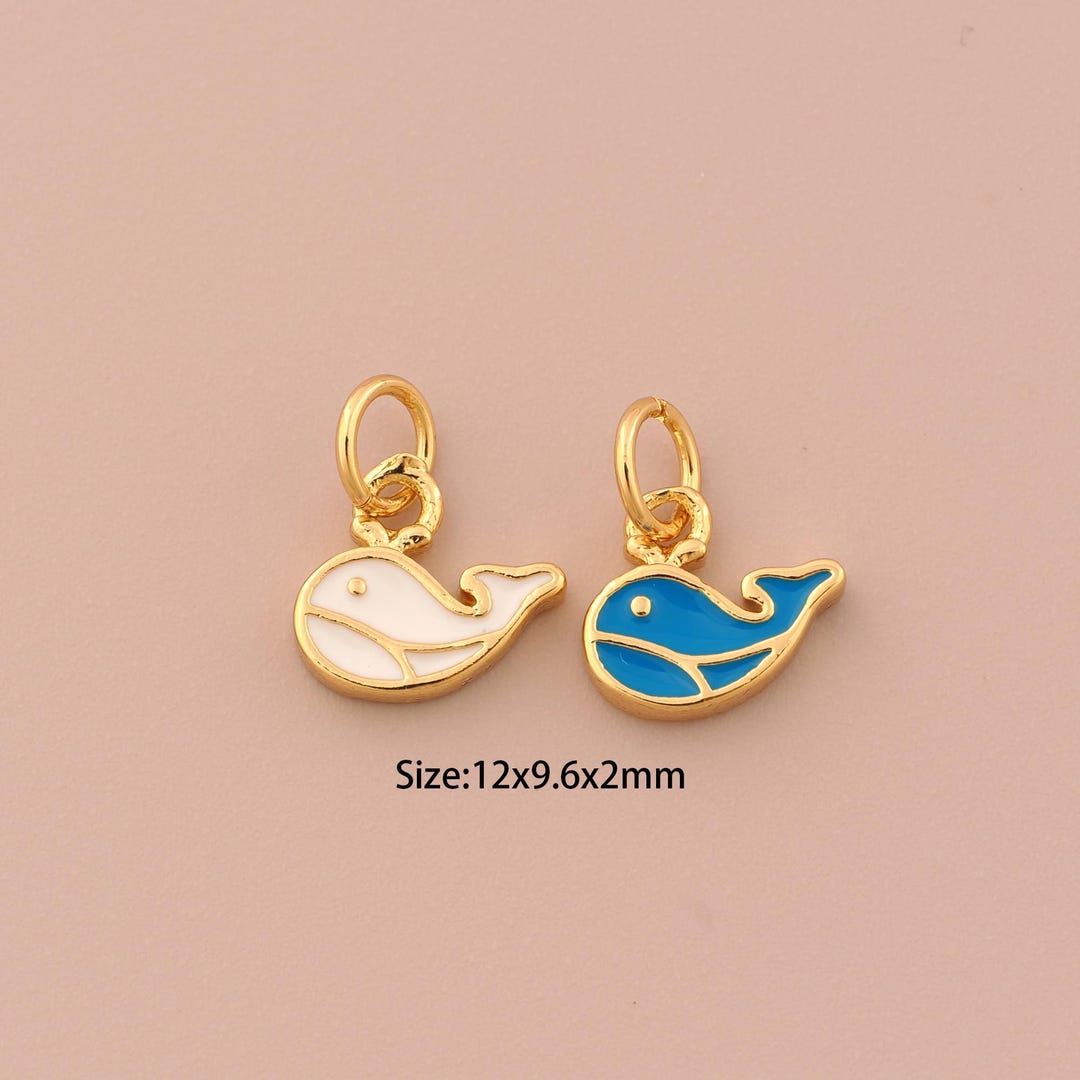 Gold Whale Charms,18k Gold Filled Whale Pendant,micropave CZ Whale ...