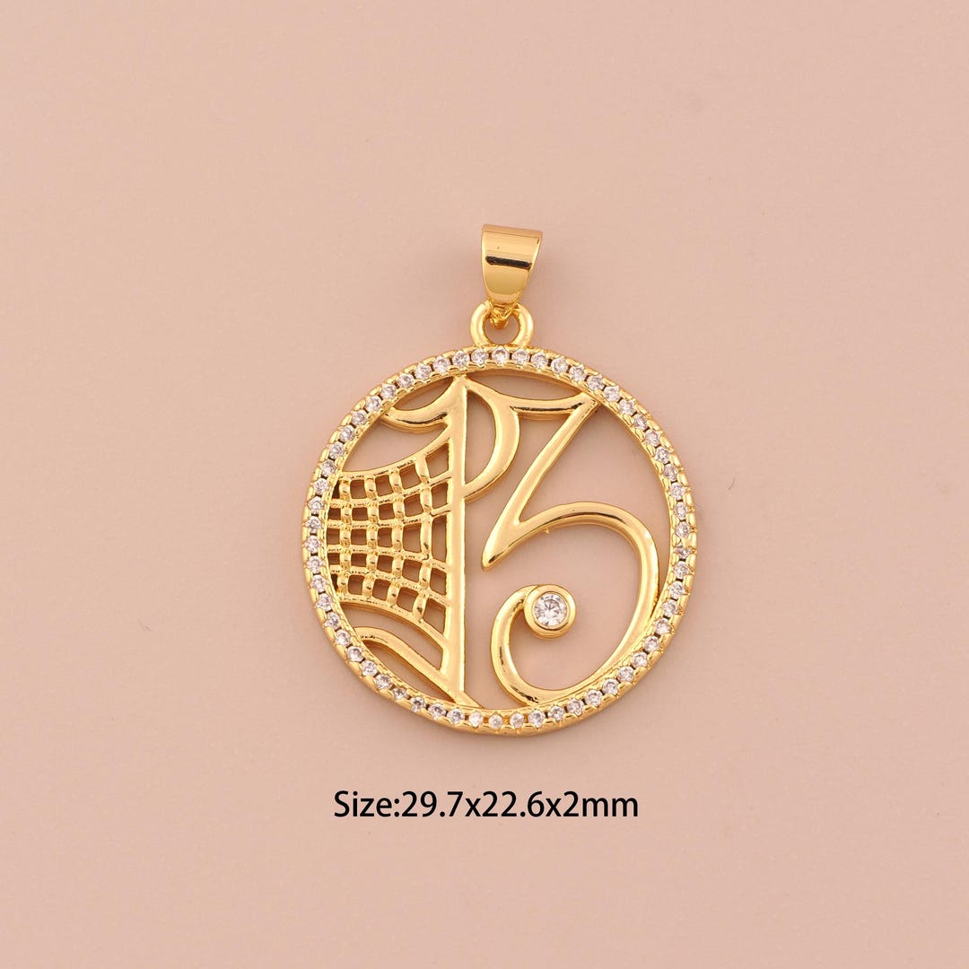18K Gold Basketball Charms,cz Pave Round Charms Pendants,basketball ...