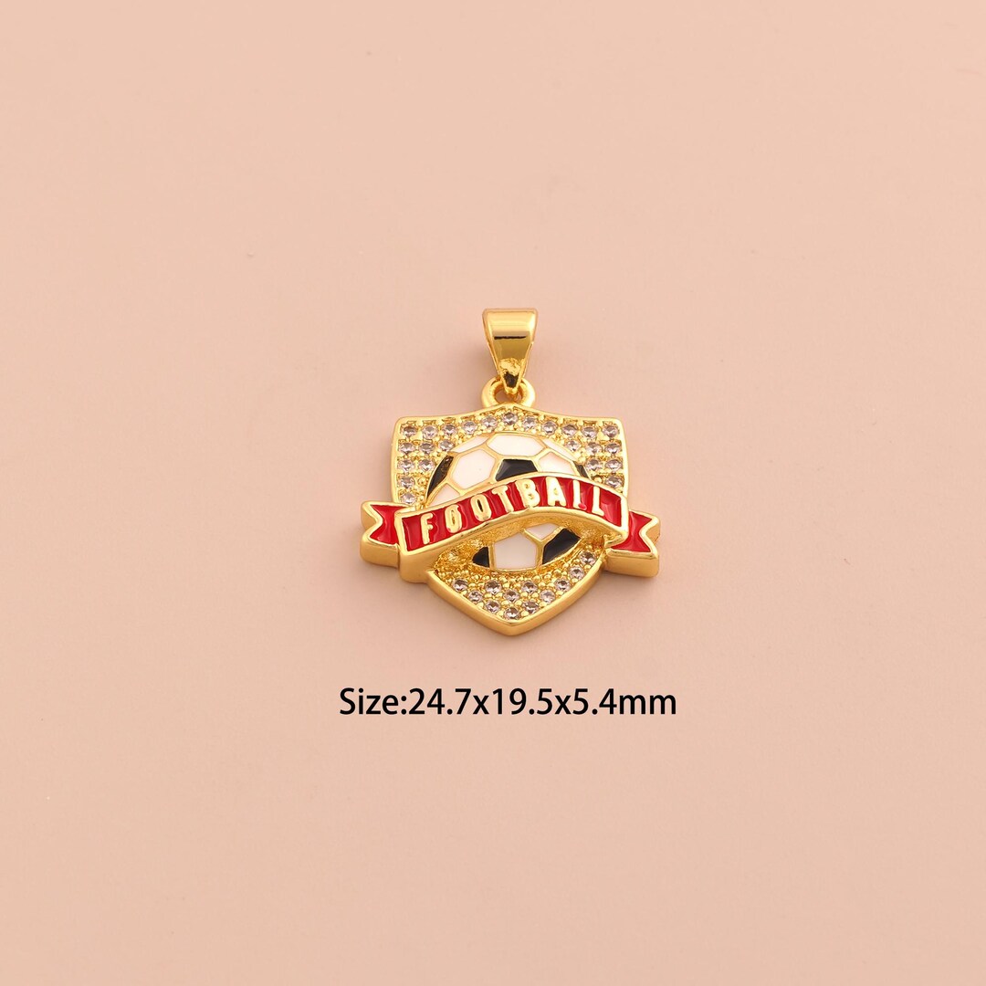 18K Gold Football Team Logo Charms,enamel Football Charms Pendants,cz ...