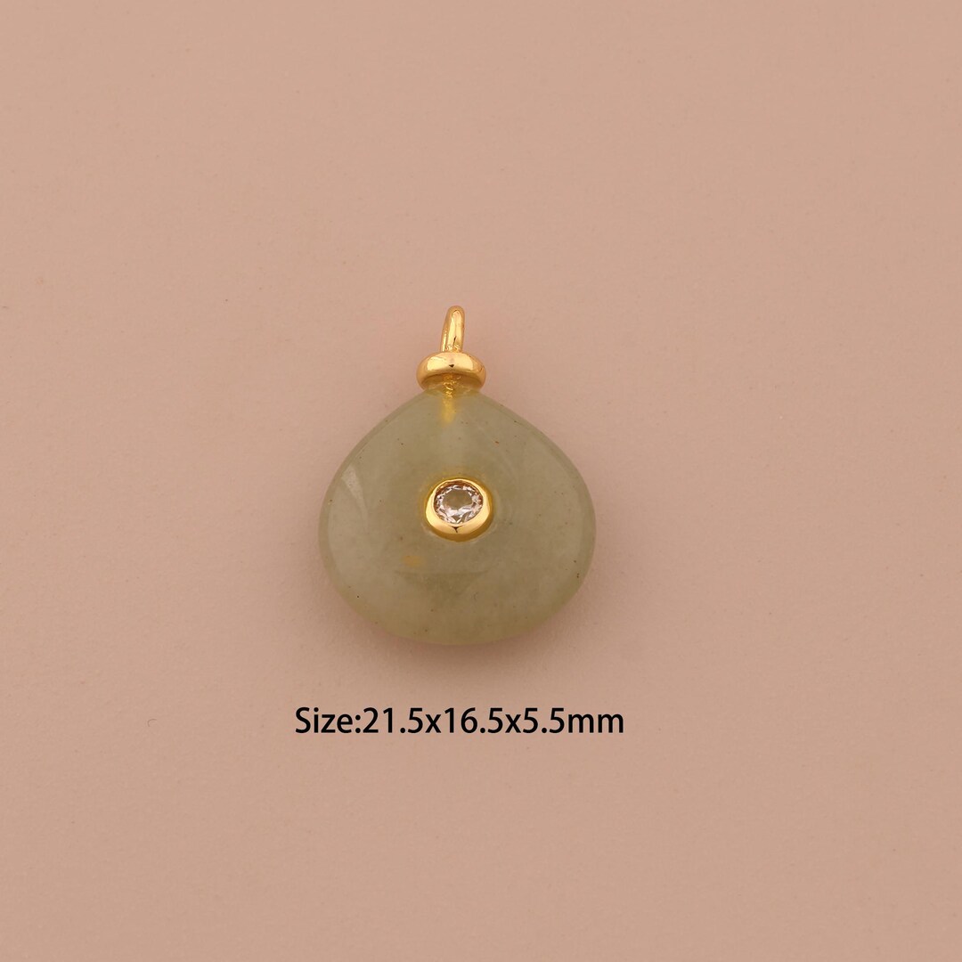 18K Gold Energy Stone Charms,natural Stone Charms Pendants,stone Charm ...
