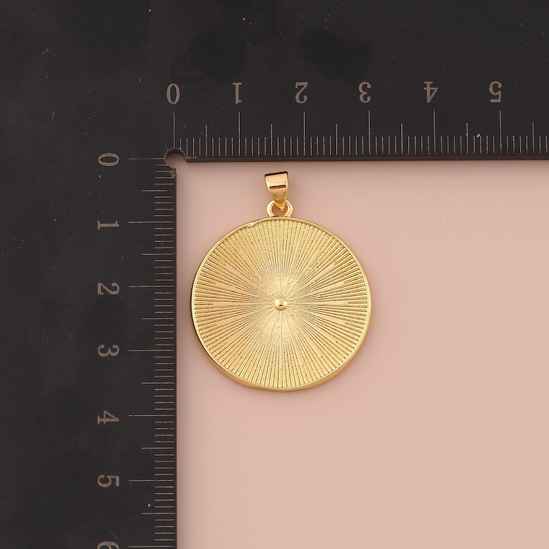 18K Gold Round Charms,minimalist Charms Pendants,coin Charm for DIY ...