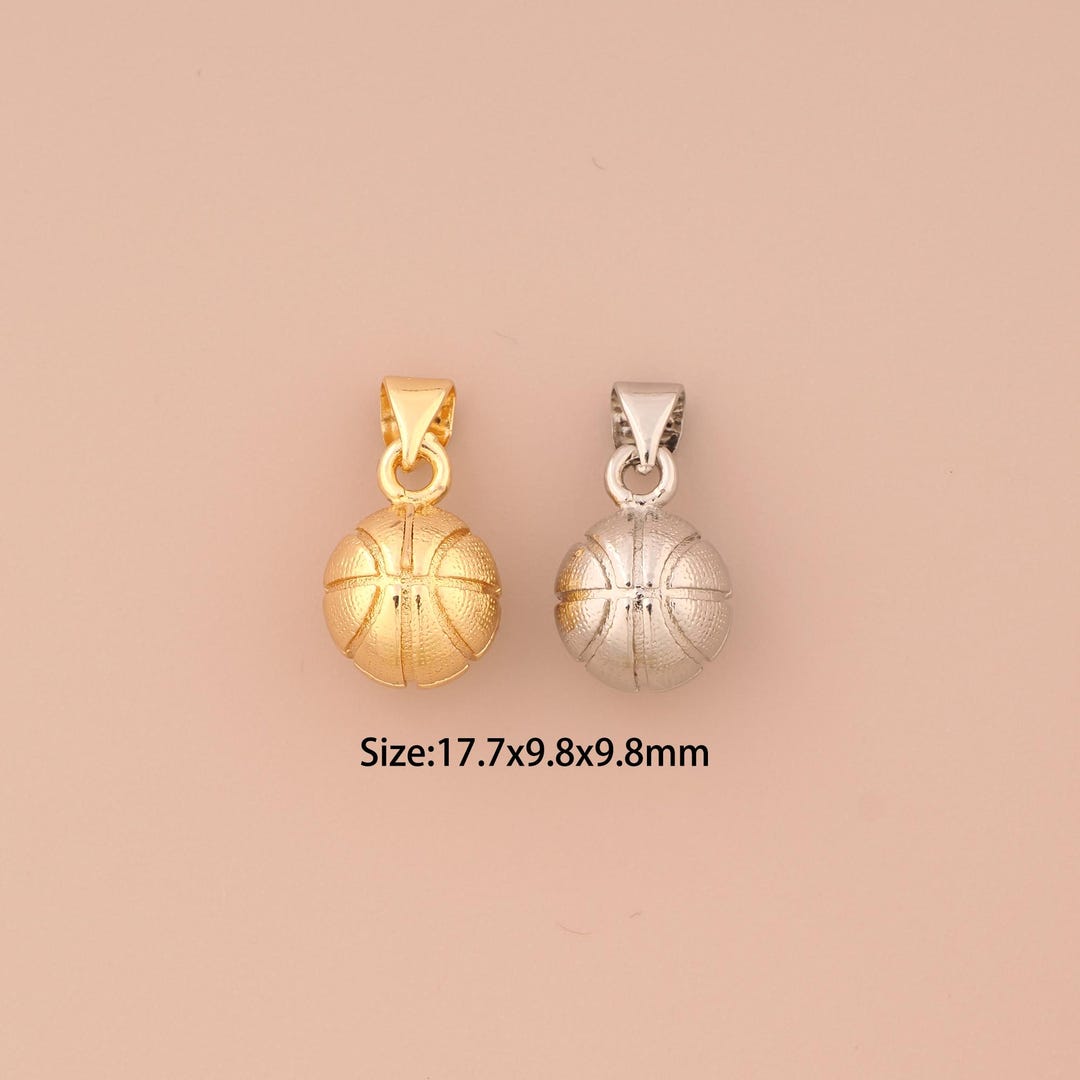 18K Gold Basketball Charms,ball Charms Pendants,basketball Charm for ...