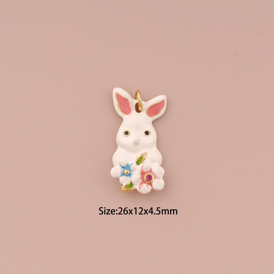 18K Gold Rabbit Charms,minimalist Charms Pendants,rabbit Charm for DIY ...