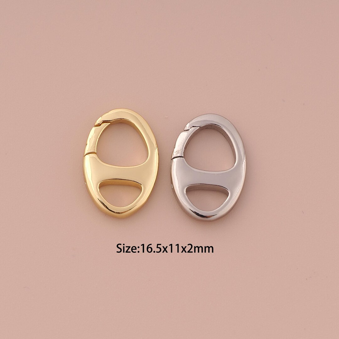 18K Gold Push Door Clasp,pig Nose Clasp,snap Clasp for DIY Jewelry ...