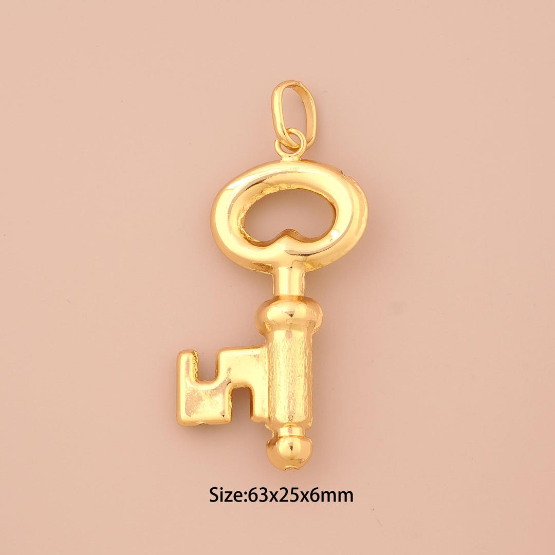 18K Gold Key Charms,key Charms Pendants,key Charm for DIY Jewelry ...